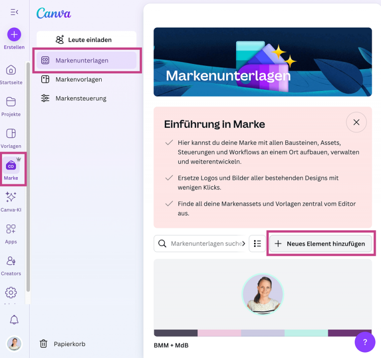 Mit Markenunterlagen in Canva Zeit sparen | Anne Meinhardt